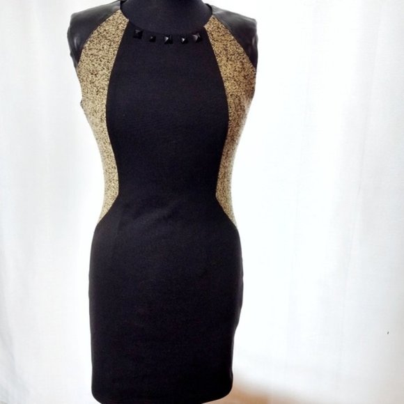 Grifflin Paris | Dresses | Grifflin Paris Leather Dress Sparkle Bodycon ...